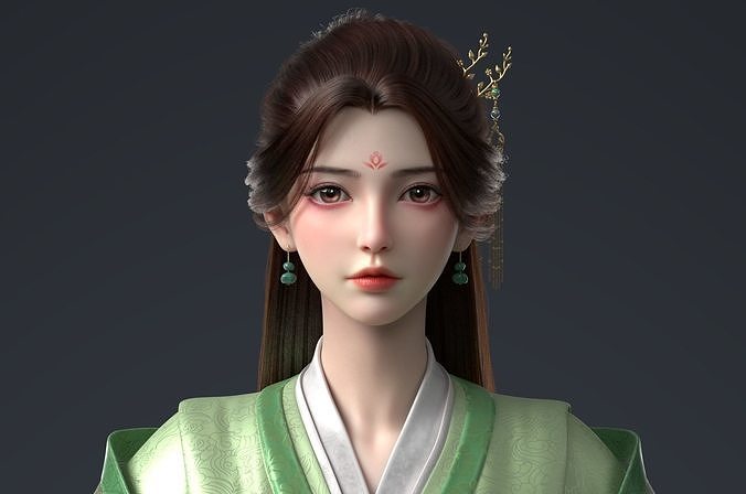 Beauty in ancient costume beautiful virtual human 3D model | CGTrader