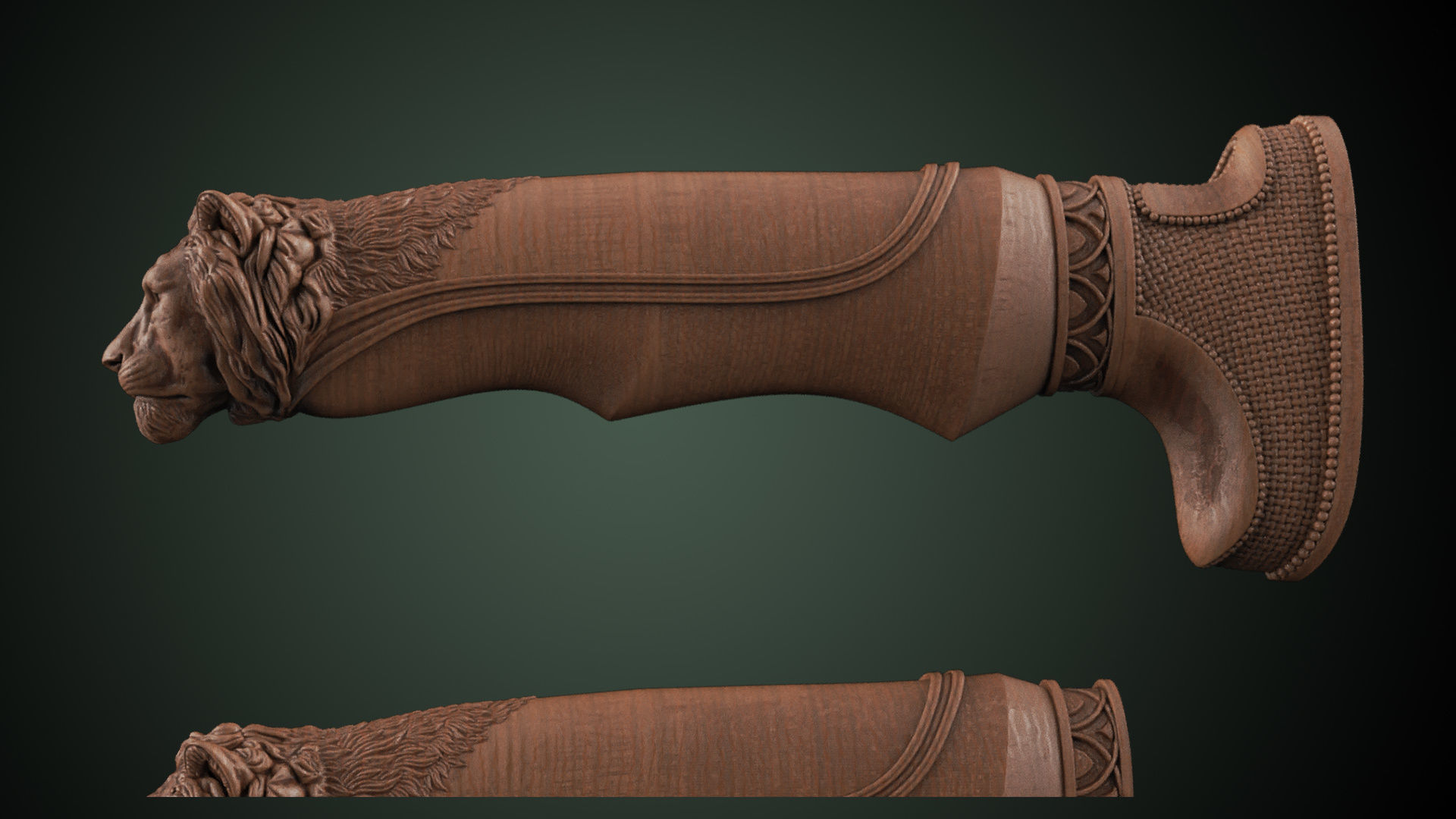 Lion Head Knife Handle 3D model 3D printable | CGTrader