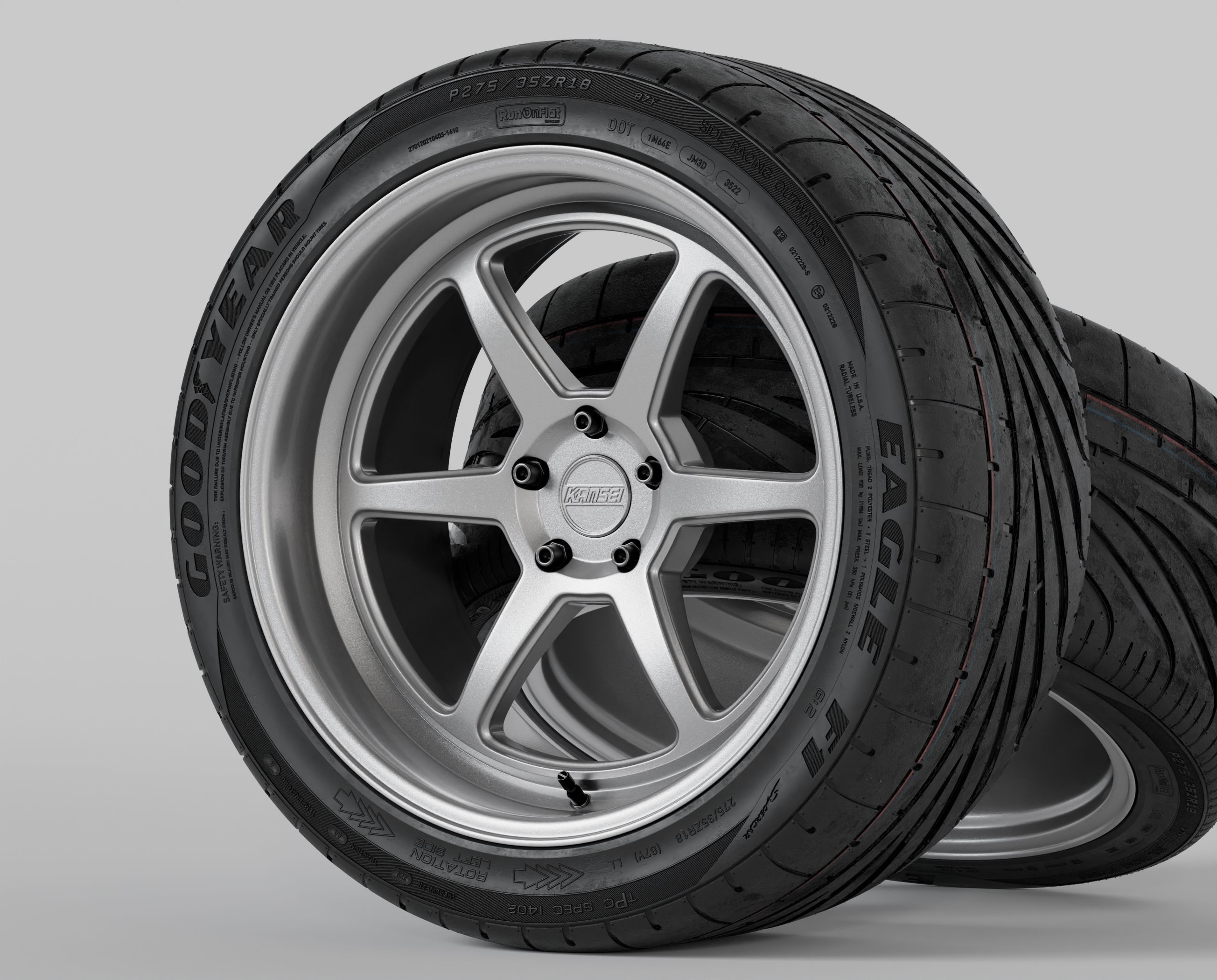 Kansei Roku Rims with Goodyear Eagle F1 Supercar G2 Tires 3D model ...