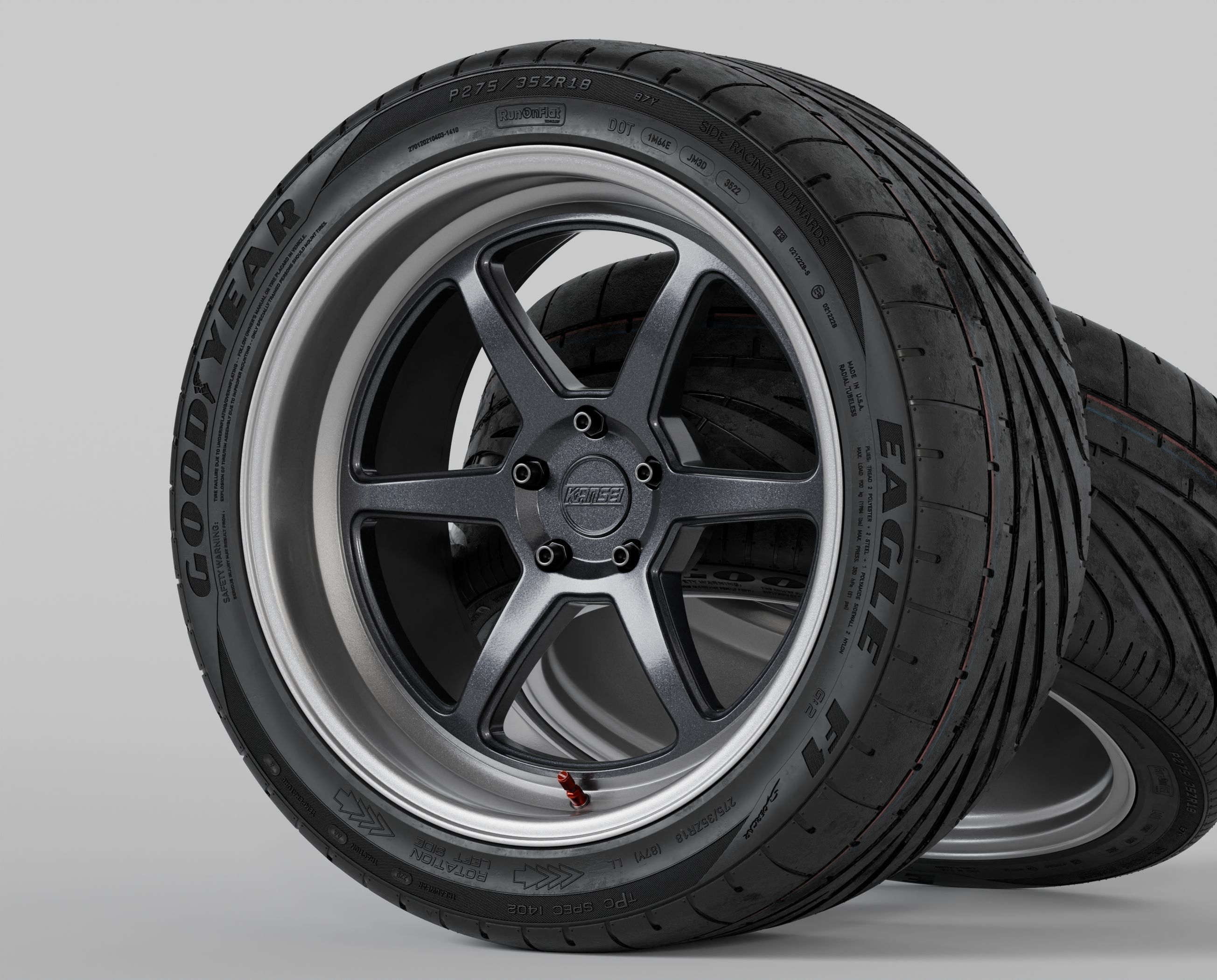 Kansei Roku Rims with Goodyear Eagle F1 Supercar G2 Tires 3D model ...