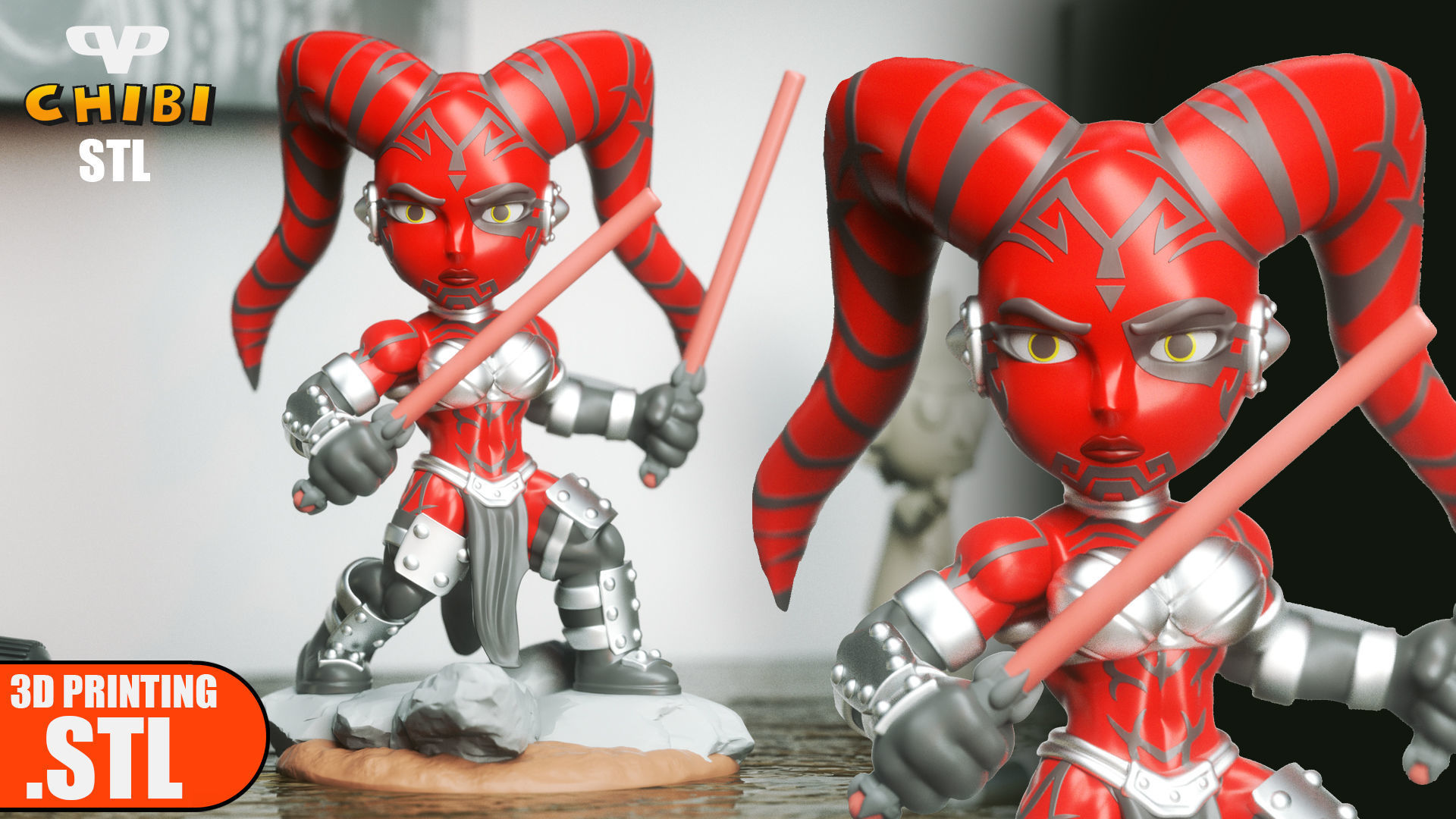 Darth Talon Chibi STL for 3D Printing ChibiSTL 3DXM 3D model 3D ...