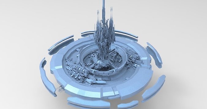 3D model Cloud Cyberpunk floating Tower VR / AR / low-poly | CGTrader