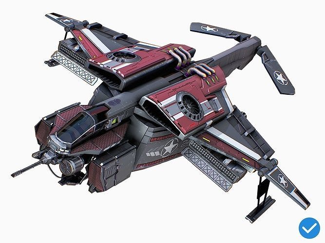 3D model Sci-Fi Dropship PBR Gameready VR / AR / low-poly | CGTrader