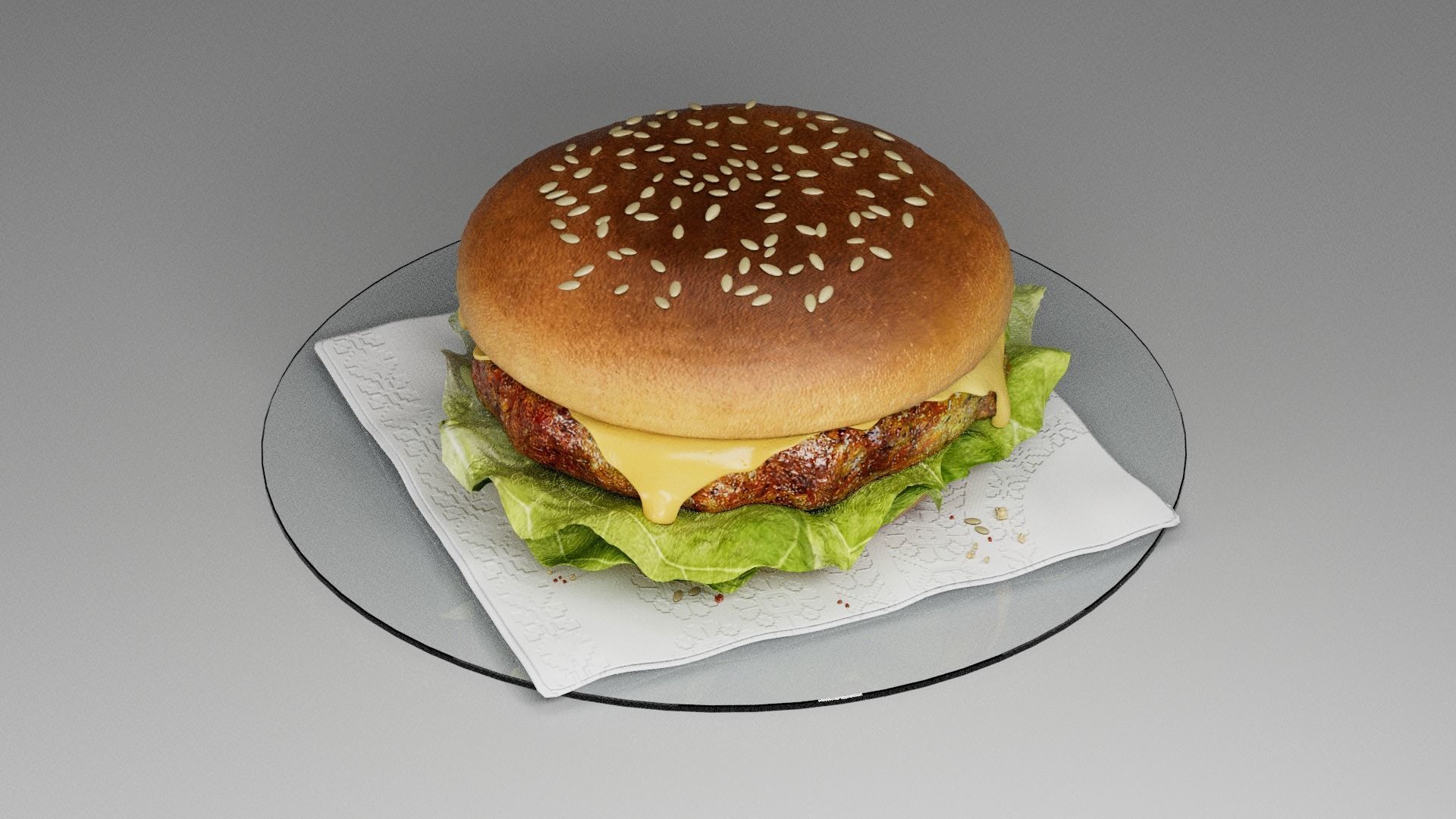 Cheeseburger light 3D model | CGTrader