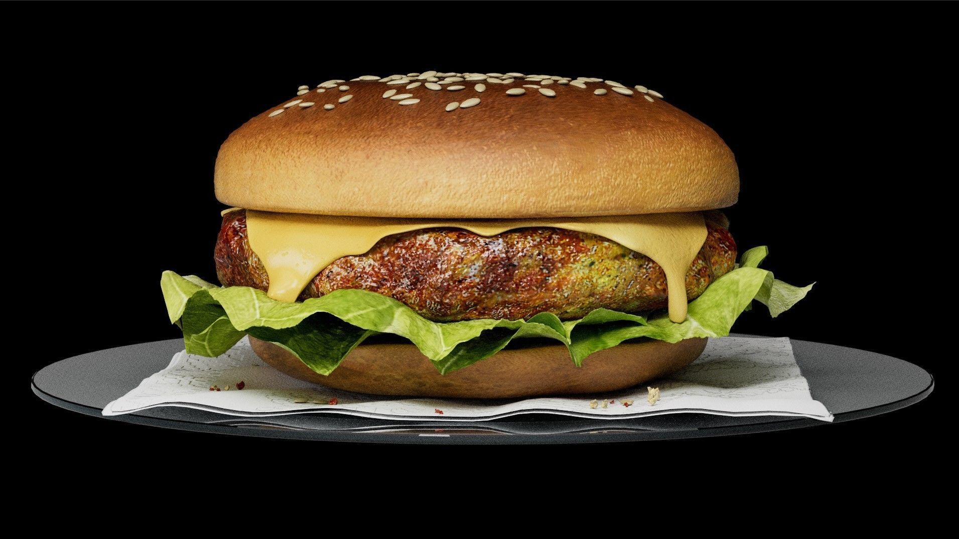Cheeseburger light 3D model | CGTrader