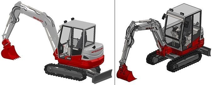 Compact mini crawler excavator - Takeuchi TB230 3D model | CGTrader