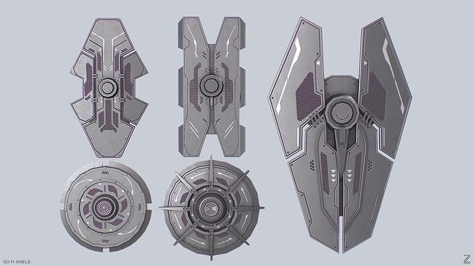 Sci fi shield collection VR / AR / low-poly | CGTrader