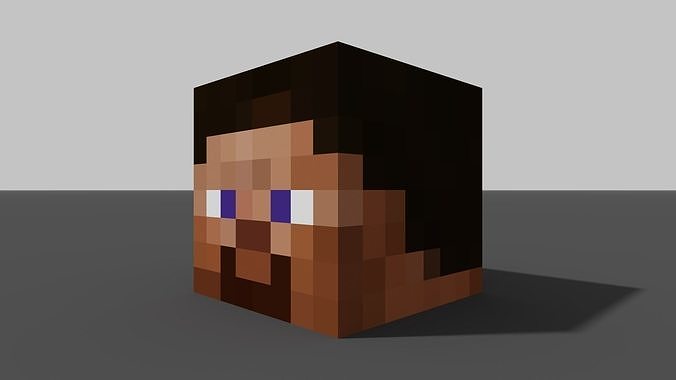 3D model MineCraft Steve head model VR / AR / low-poly | CGTrader