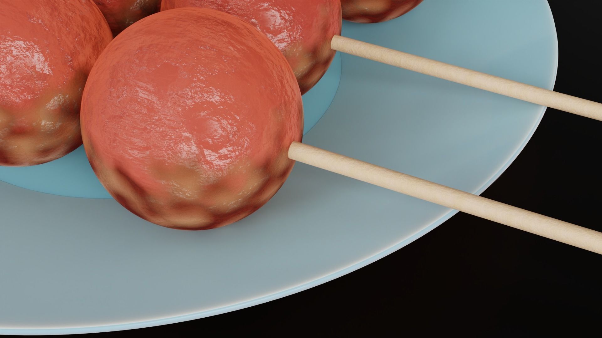 Skewered Grilled Meatball With Sauce 3D model | CGTrader