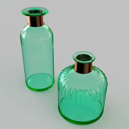 nkuku chara glass bottles 3D model | CGTrader