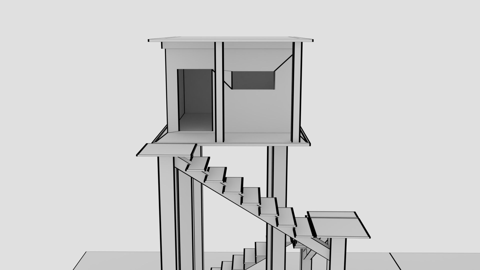 3D model Metal Watch Tower Low Poly VR / AR / low-poly | CGTrader
