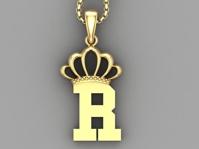 R Crown initail Letter 3D model 3D printable | CGTrader