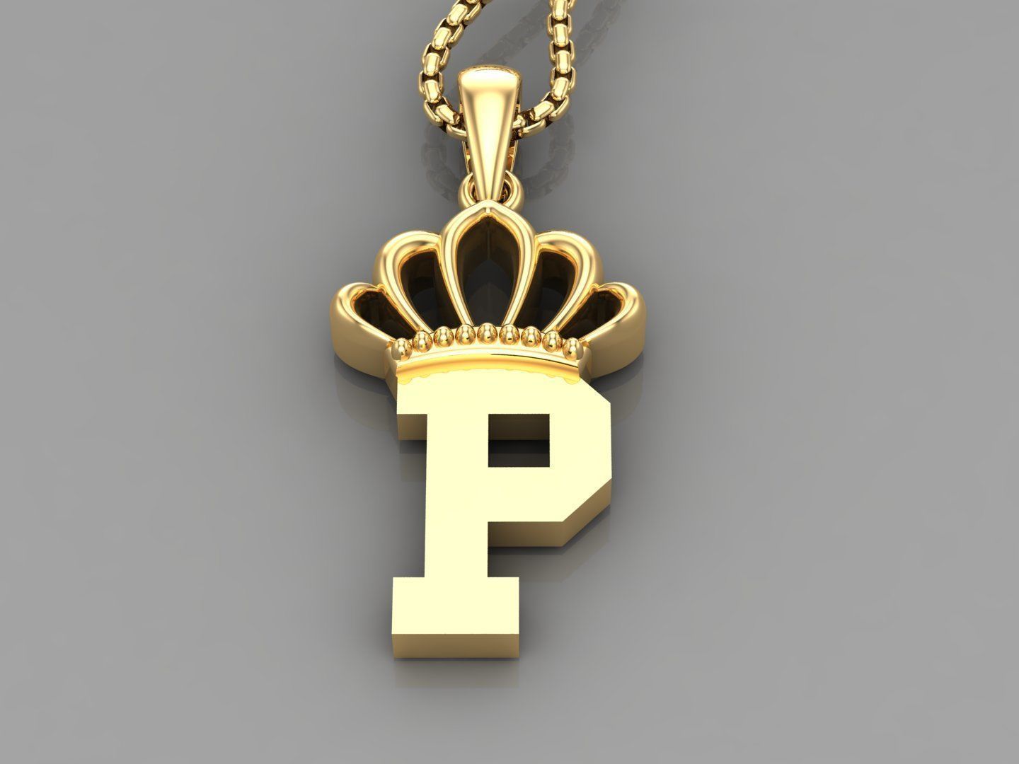 P Crown initail Letter 3D model 3D printable | CGTrader
