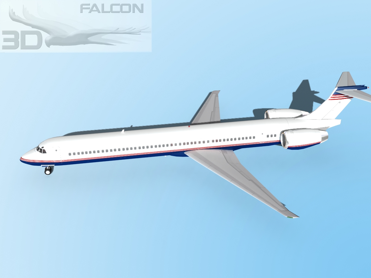 Falcon3D MD-80 Corporate 1 3D Model rigged MAX OBJ 3DS LWO LW LWS DXF ...