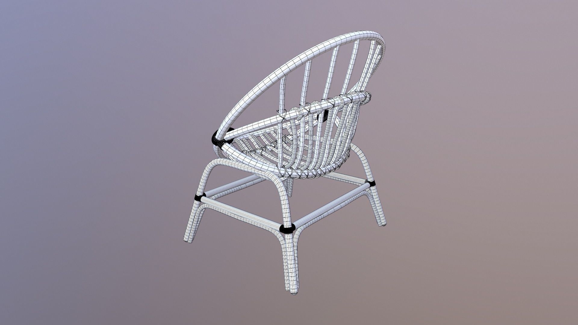 Round Ratan Cahir 3d Model Cgtrader