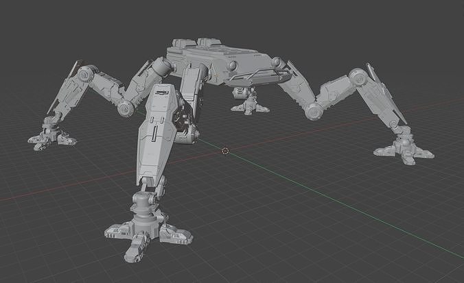 Posable Mech Walker 1-35th scale 3D model 3D printable | CGTrader