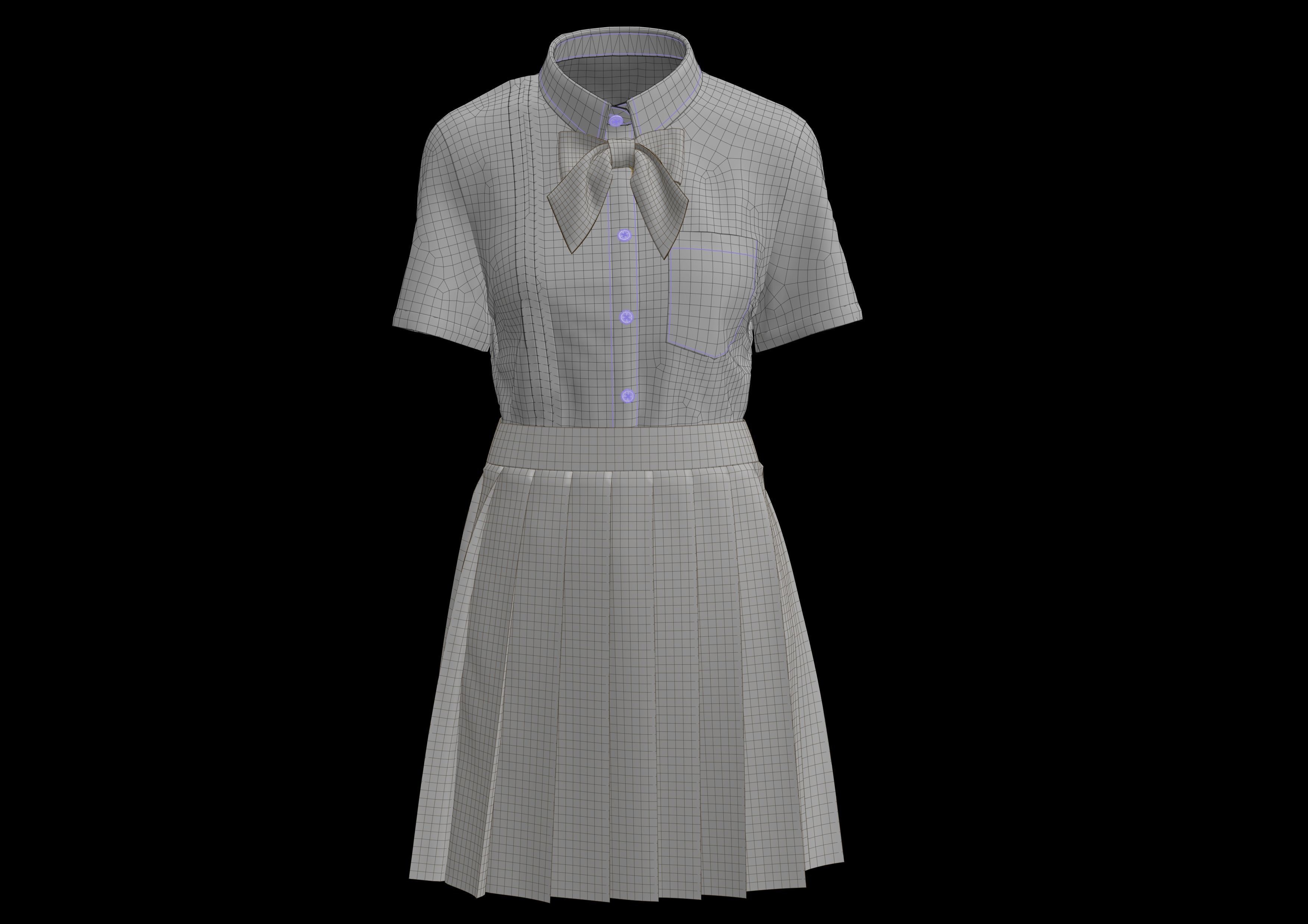 Jk School Uniform free VR / AR / low-poly 3D model | CGTrader