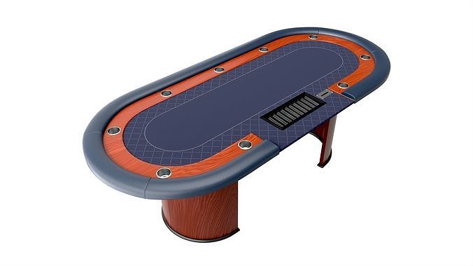 Poker Table Rectangular with Curved Corners 3D model | CGTrader