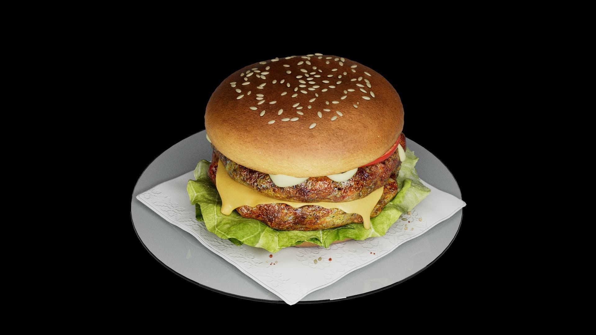 Hamburger classic 2 3D model | CGTrader
