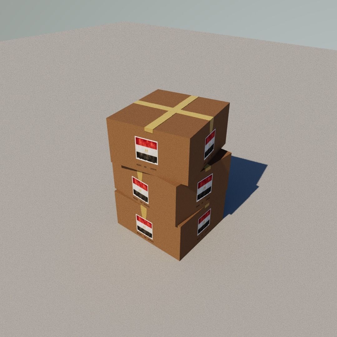 3D model Egyptian carton box VR / AR / low-poly | CGTrader