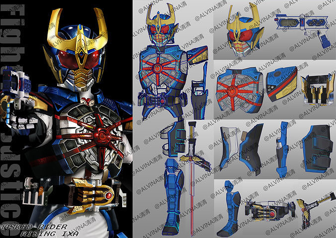 3D model Kamen Rider Ixa Burst Mode Armor - DIY Cosplay Pepakura Foam ...