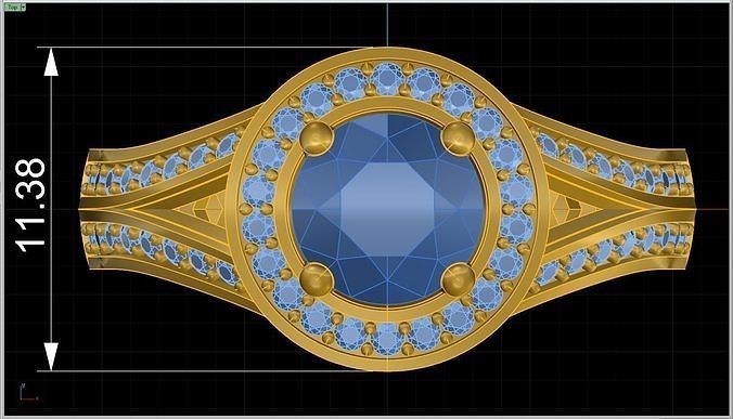 Ring Round stone 6mm Multiple ring size 3D model 3D printable | CGTrader