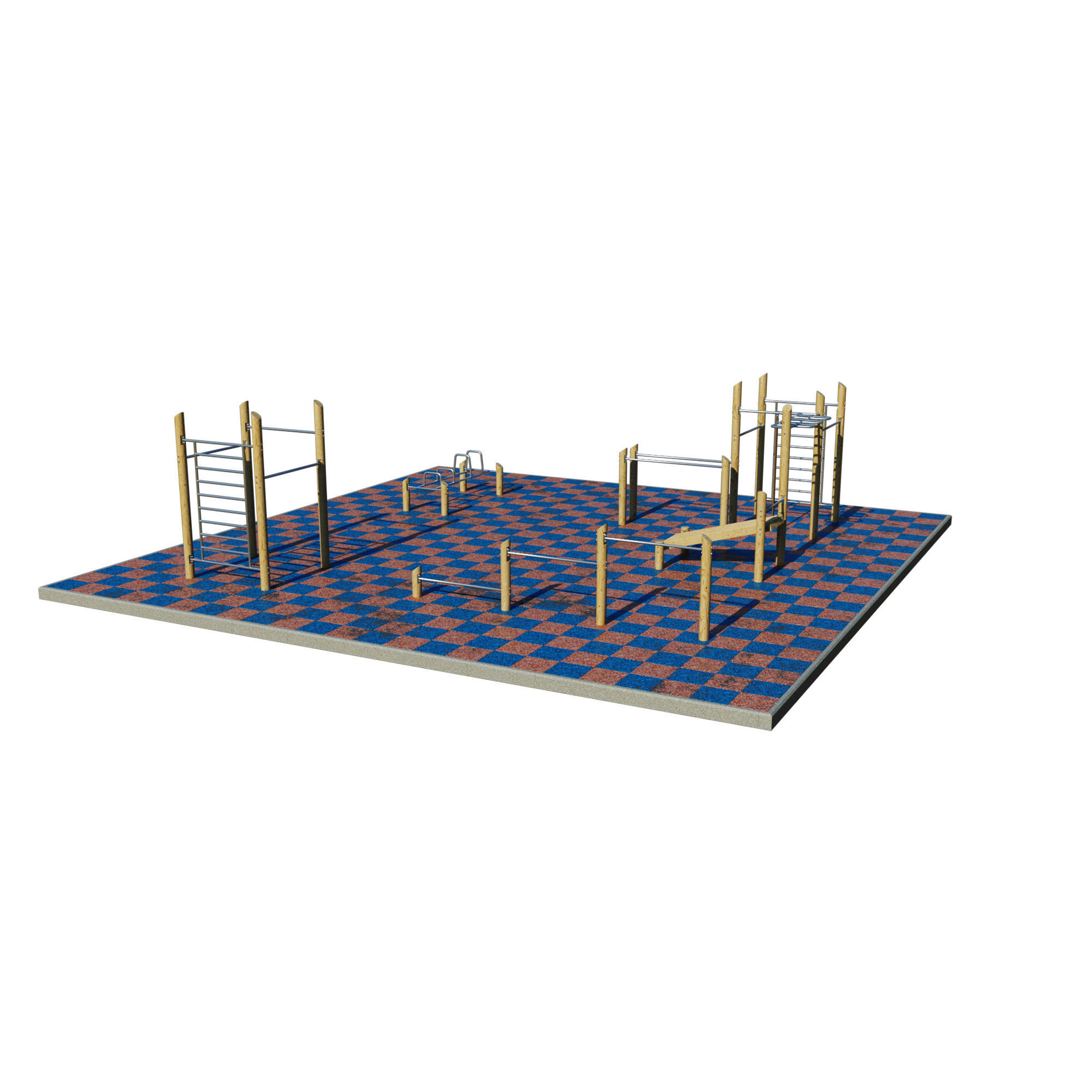 Sports training ground in eco style 01 3D model | CGTrader