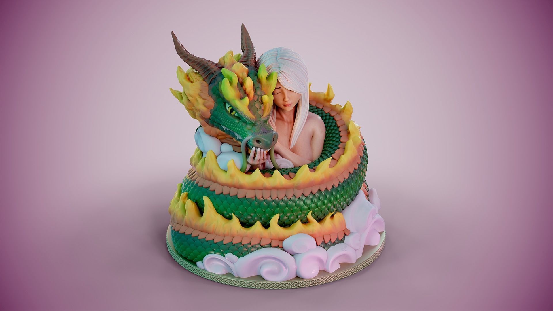 3D Print model - Lady and dragon 3D model 3D printable | CGTrader