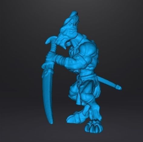 WOLF WARRIOR SAMURAI MINIATURE MODEL FANTASY GAMES DND RPG 3D model 3D printable | CGTrader