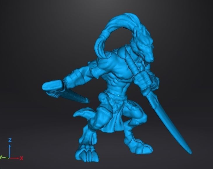 WOLF WARRIOR SAMURAI MINIATURE MODEL FANTASY GAMES DND RPG 3D model 3D printable | CGTrader