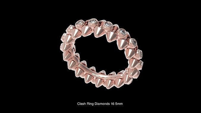 Clash Diamonds Ring 3D Model Collection 3D printable | CGTrader