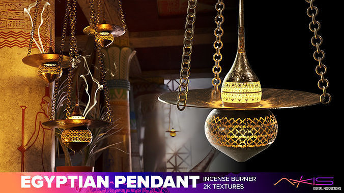 Egyptian Incense Burner Pendant 3D model | CGTrader