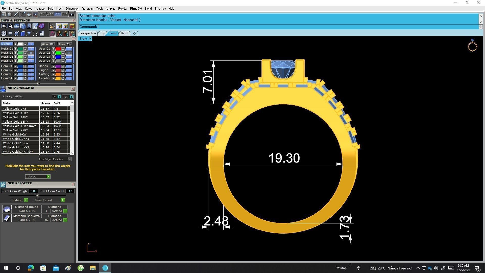 7678 baguette diamond korean style diamond men ring 3D model 3D ...