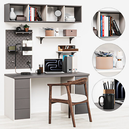 Workplace 3D model | CGTrader