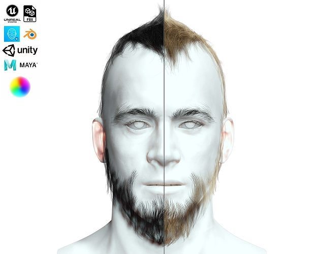 3D model Faux Hawk Hair - Viking Style VR / AR / low-poly | CGTrader