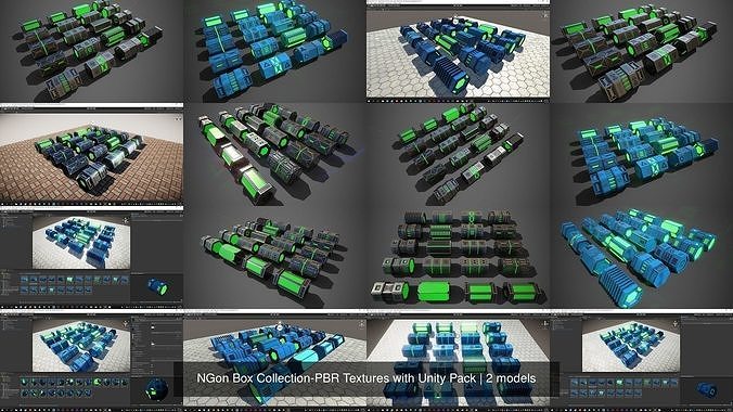 NGon Box Collection-PBR Textures with Unity Pack VR / AR / low-poly ...