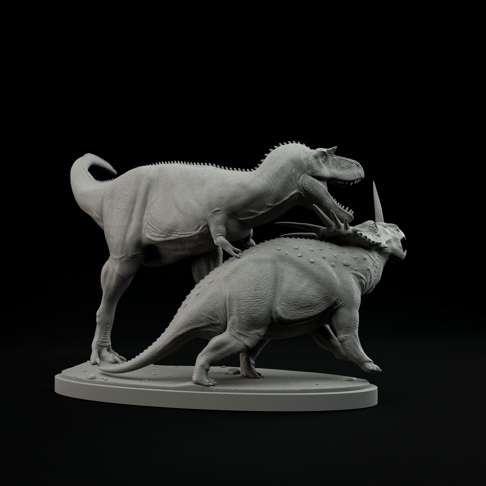 Gorgosaurus vs Styracosaurus 1-35 scale pre-supported 3D model 3D ...