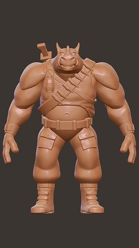 Rocksteady from the cartoon free 3D model | CGTrader