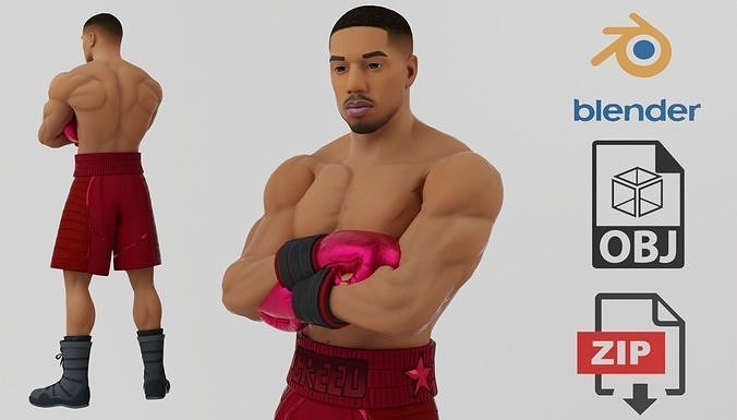 Adonis Creed Lowpoly RIgged free VR / AR / low-poly 3D model rigged ...