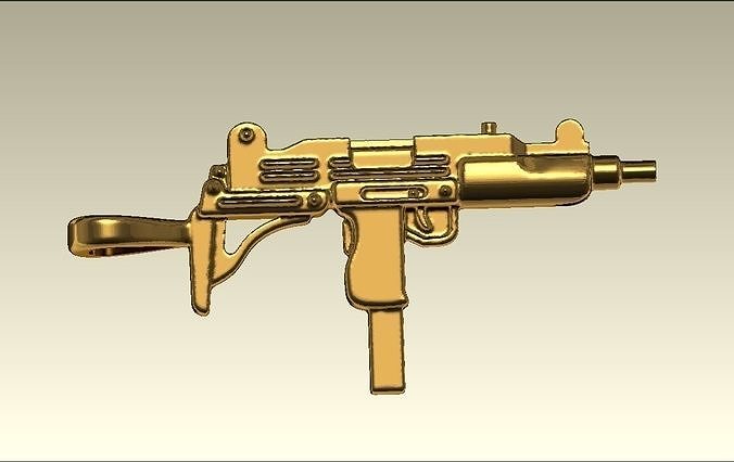 Uzi gun pendant 3D model 3D printable | CGTrader