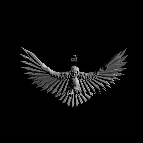 Flying owl with wall mount 3D model 3D printable | CGTrader