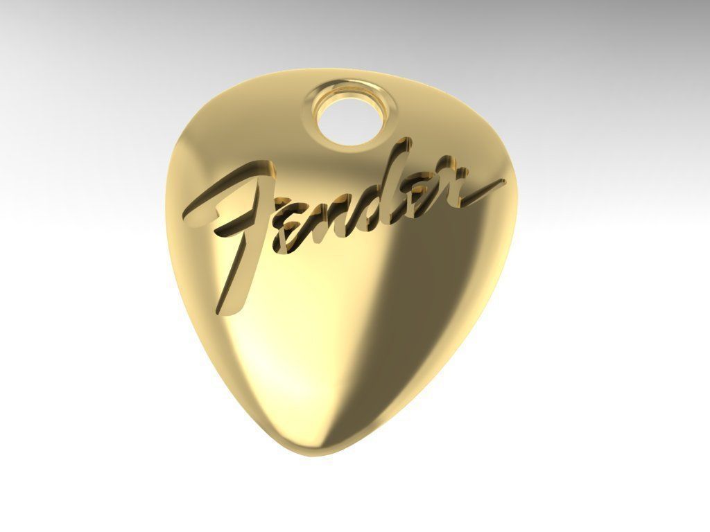 3D printable guitar pick with engraved Fender logo 3D model 3D ...