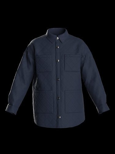 Male capitone jacket 3D model animated rigged | CGTrader