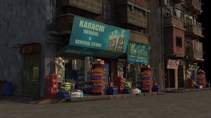 Karachi Grocery Shop 3D model | CGTrader