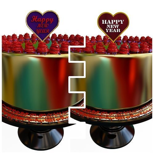 Happy New Year Cake Toppers 2 models 3D model 3D printable | CGTrader