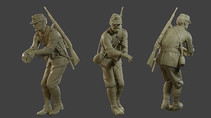 Italian soldier Attach2 ww2 IT10 3D model 3D printable | CGTrader