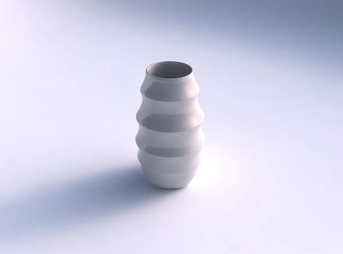 Spacious vase with horizontal sections 3D model 3D printable | CGTrader