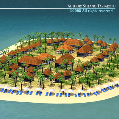 Island resort 3D model | CGTrader