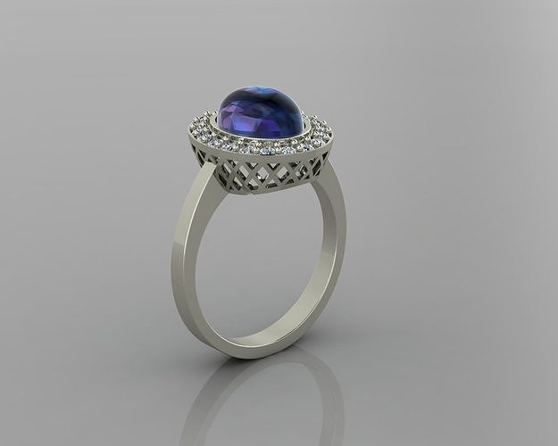 Red sapphire and jewel ring 3D model 3D printable | CGTrader