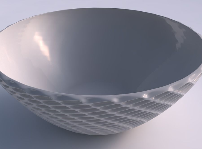 Bowl wide with grid piramides 2 3D model 3D printable | CGTrader